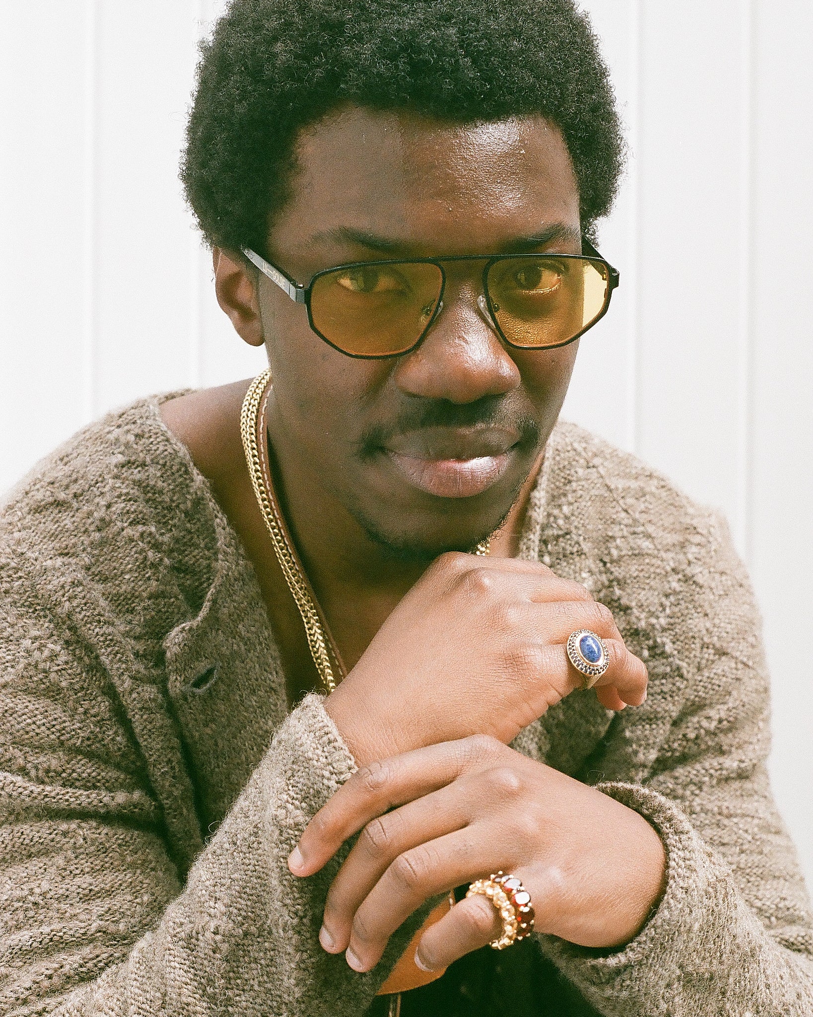 Bane Ring in 14k Yellow Gold with Lapis and Sapphires | MYEL DESIGN